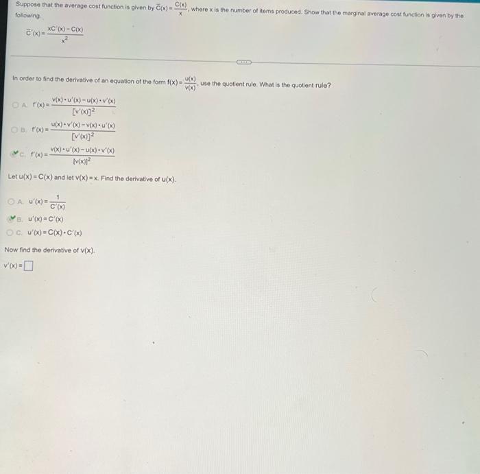 Solved Suppose that the average cost function is given by | Chegg.com