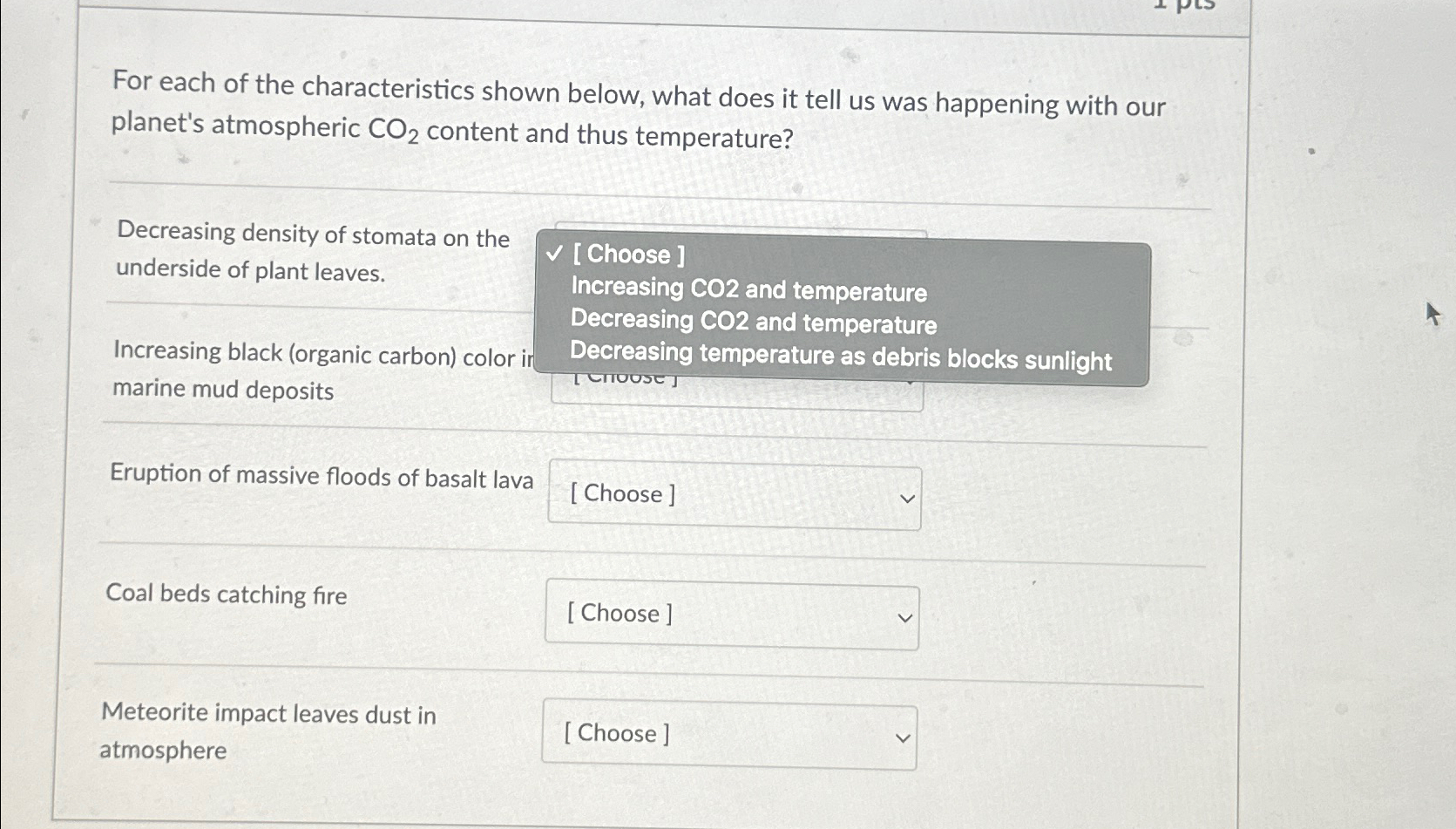 Solved For each of the characteristics shown below, what | Chegg.com