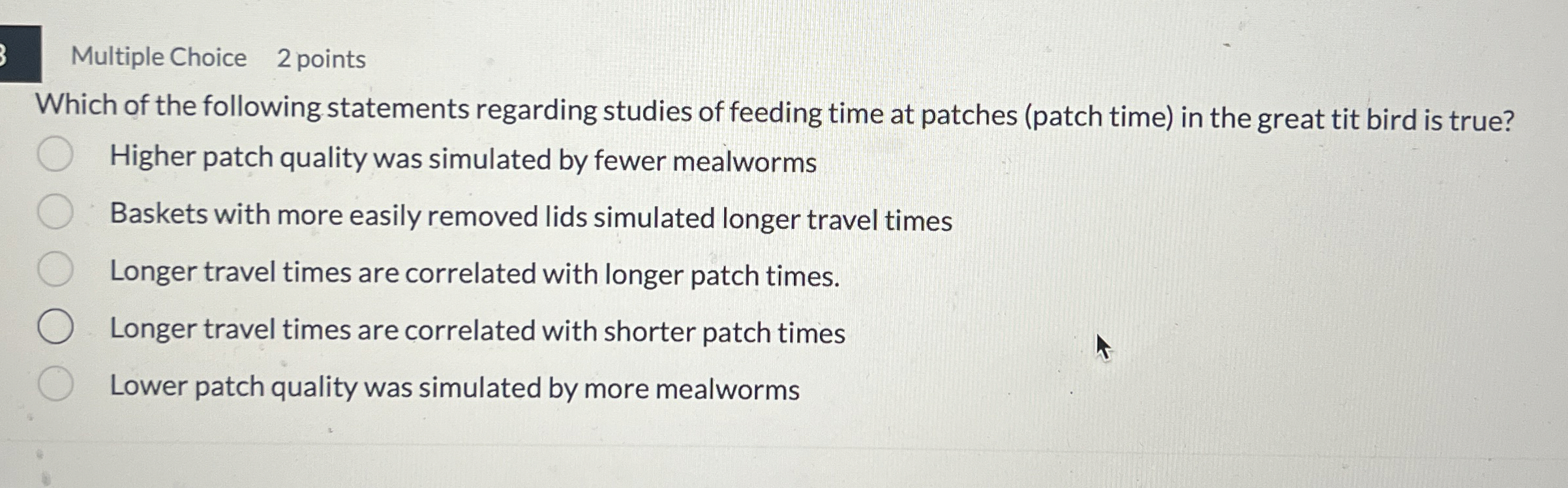 Solved Multiple Choice 2 ﻿pointsWhich of the following | Chegg.com