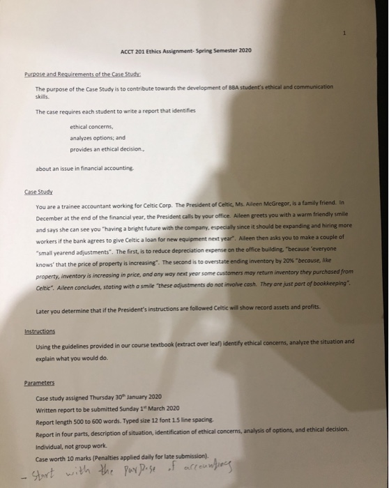 Solved I have a case study assignment for an Accounting | Chegg.com