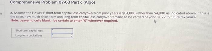 Solved Required information Comprehensive Problem 07-63 (LO | Chegg.com