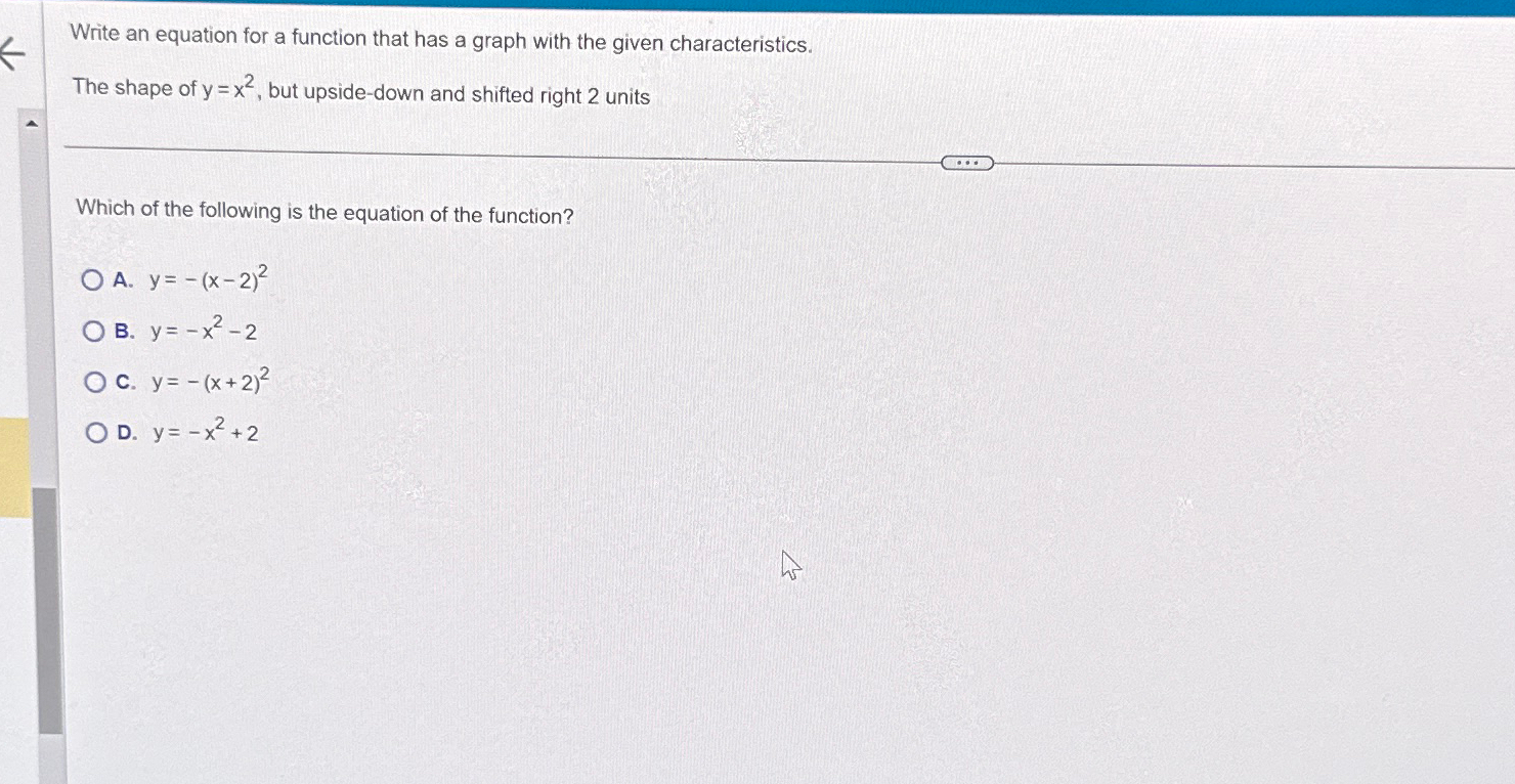 Solved Write an equation for a function that has a graph | Chegg.com