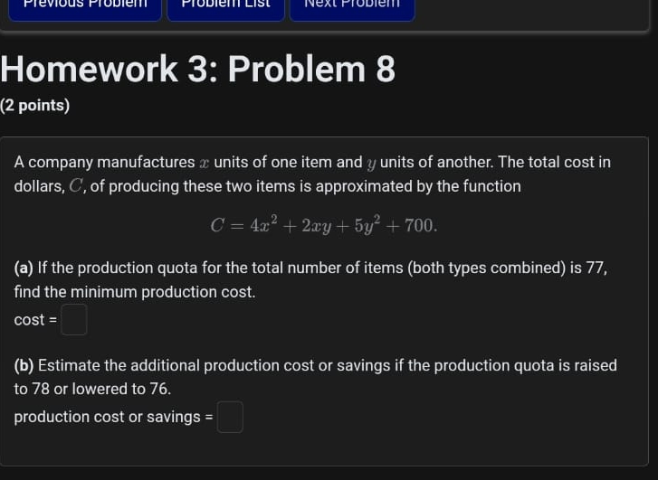 Solved Homework 3: Problem 8(2 points)A company | Chegg.com Solved Homework 3: Problem 8(2 points)A company | Chegg.com