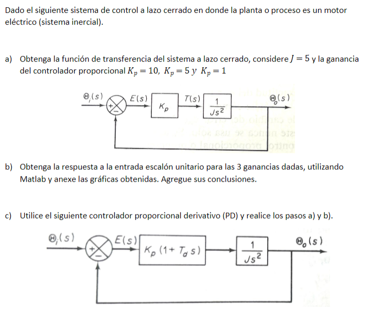 Solved Dado el siguiente sistema de control a lazo cerrado | Chegg.com