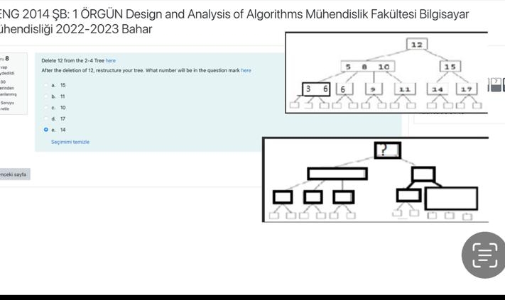 Solved NG 2014 ŞB: 1 ÖRGÜN Design and Analysis of Algorithms | Chegg.com