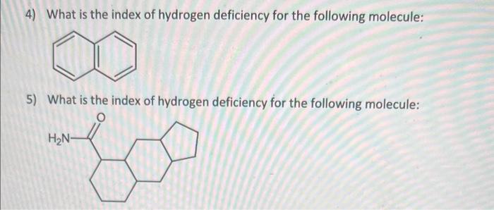 Solved Index of hydrogen deficiency practice. 1) Calculate | Chegg.com