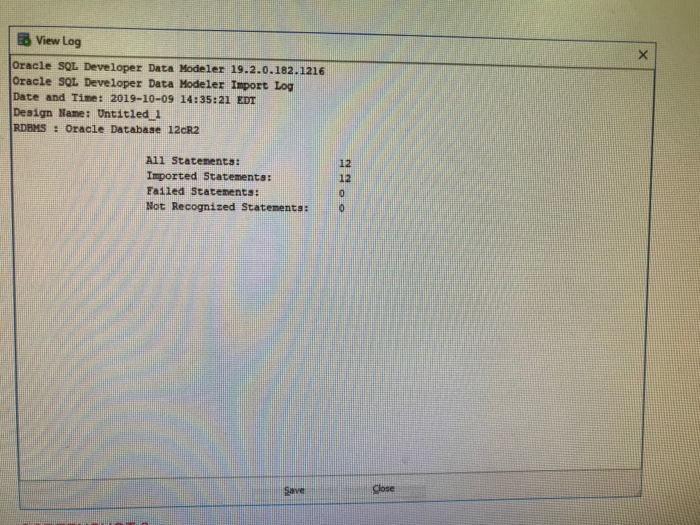 B View Log Oracle SQL Developer Data Modeler | Chegg.com