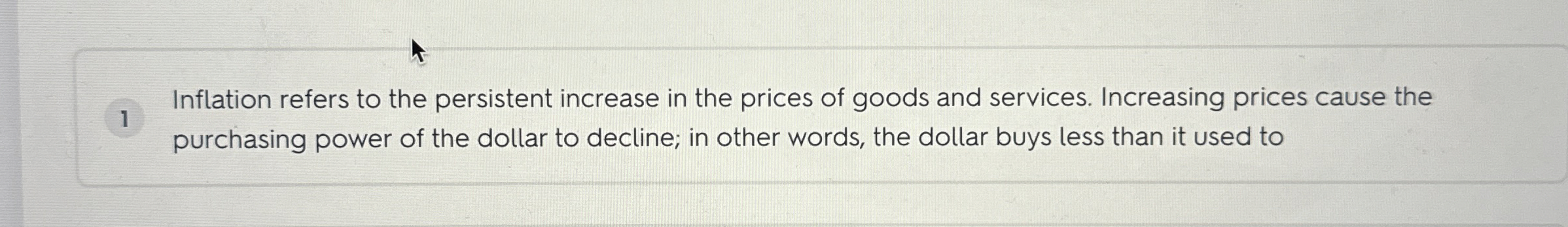 Solved 1Inflation refers to the persistent increase in the | Chegg.com