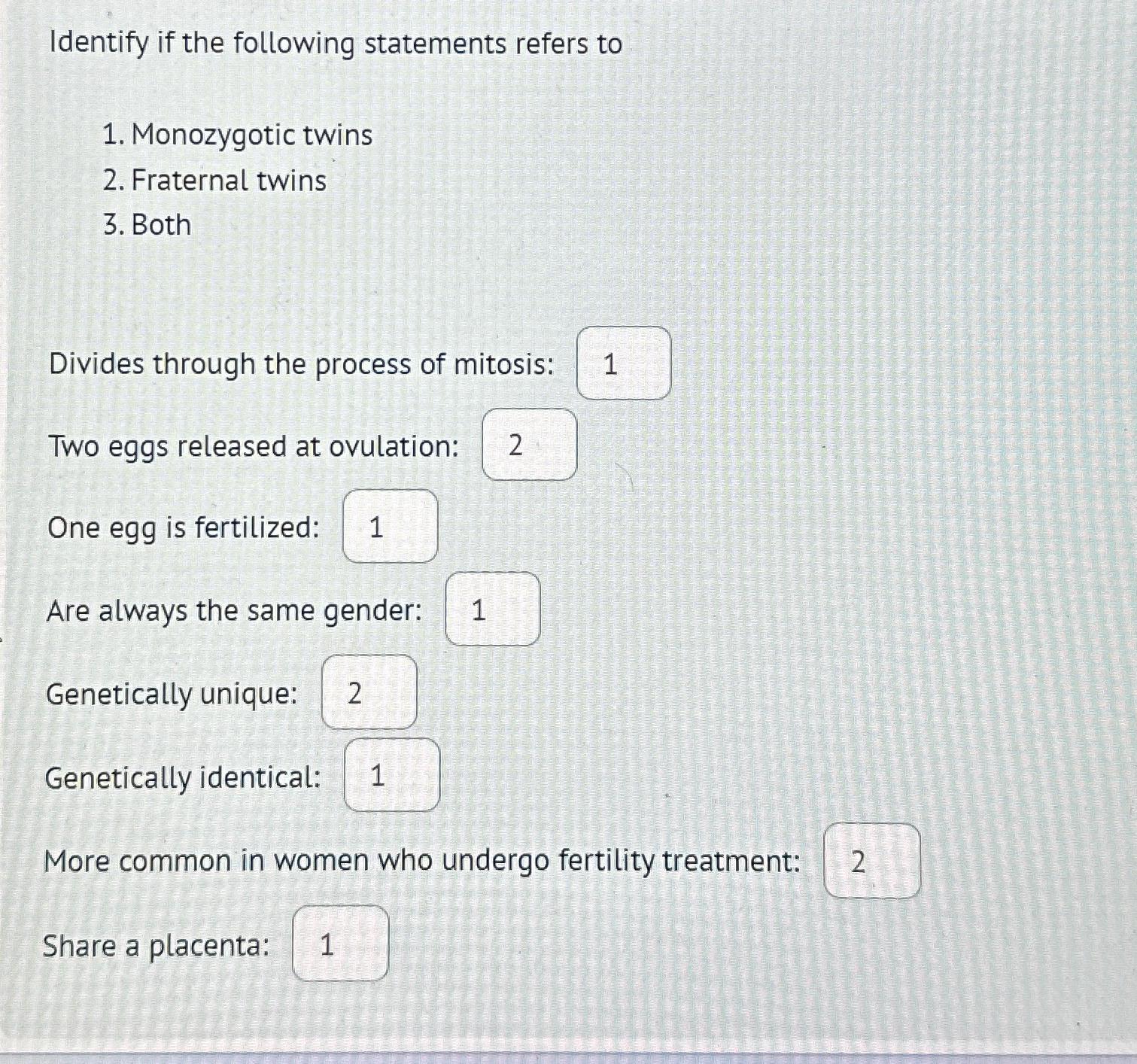 Solved Identify if the following statements refers | Chegg.com