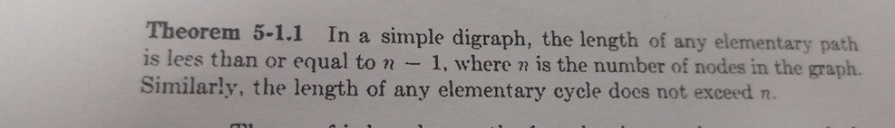 Solved In a simple digraph, the length of any elementary | Chegg.com