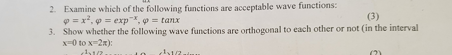 Solved Examine which of the following functions are | Chegg.com