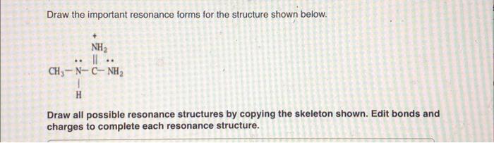Solved Draw the important resonance forms for the structure | Chegg.com