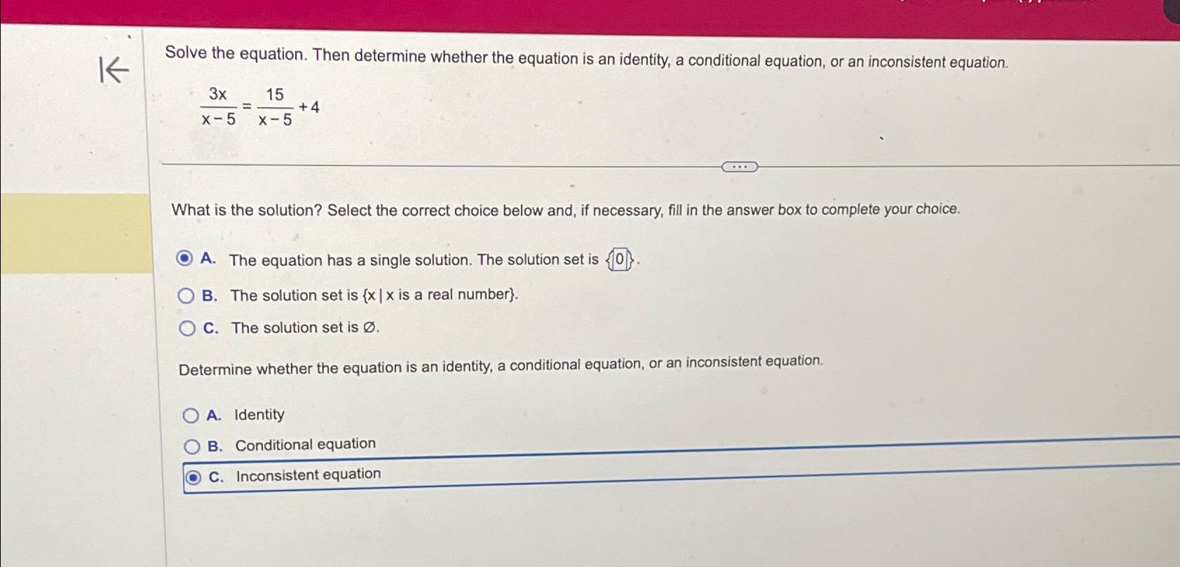 Solved Solve the equation. Then determine whether the | Chegg.com