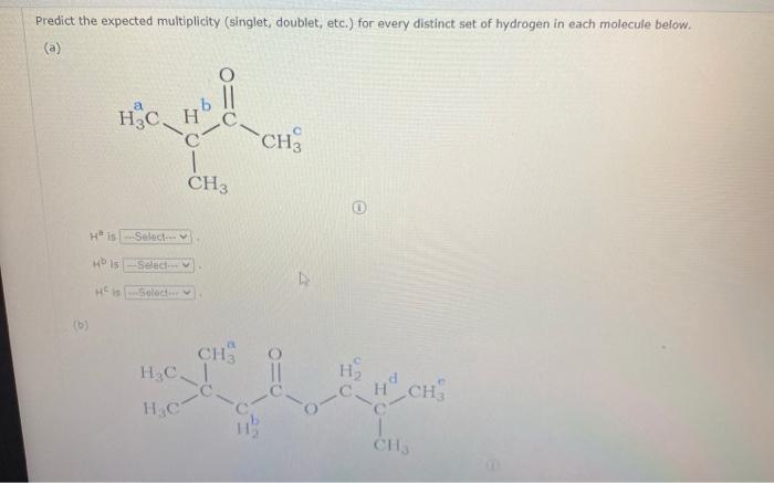 Solved Predict the expected multiplicity (singlet, doublet, | Chegg.com