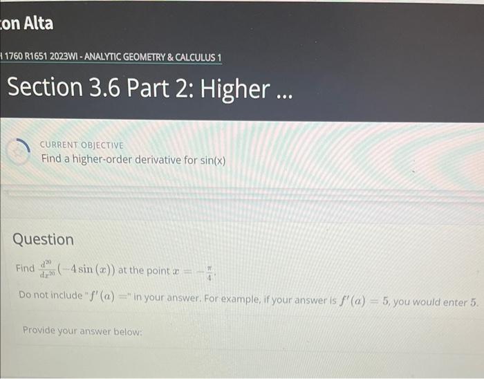 Solved Section 3.6 Part 2: Higher CURRENT OBJECTIVE Find a | Chegg.com