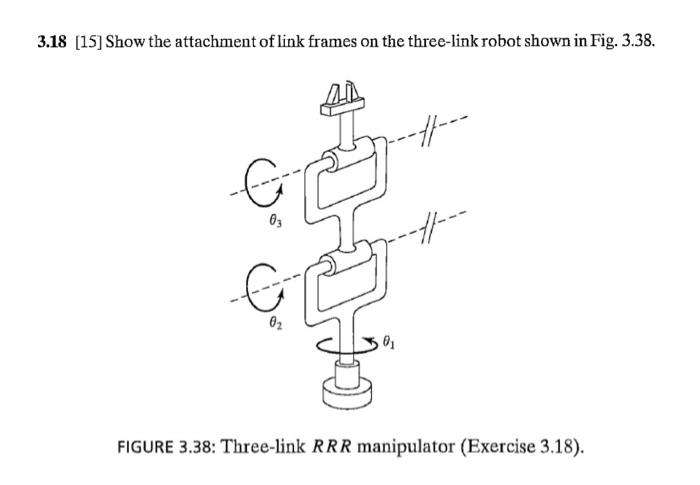 Solved 3.18 [15] Show the attachment of link frames on the | Chegg.com