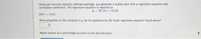 Solved Using your favorite statistics software package, you | Chegg.com