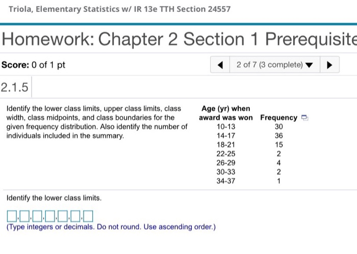 Solved Triola, Elementary Statistics w/ IR 13e TTH Section | Chegg.com