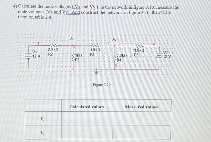 Solved 4) Calculate the node voltages (Vx and Vy) in the | Chegg.com