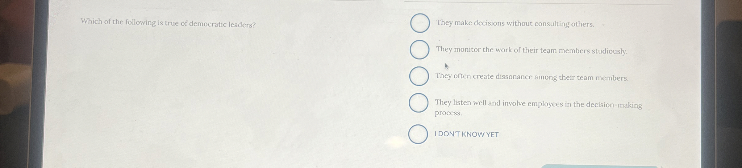 Solved Which of the following is true of democratic | Chegg.com