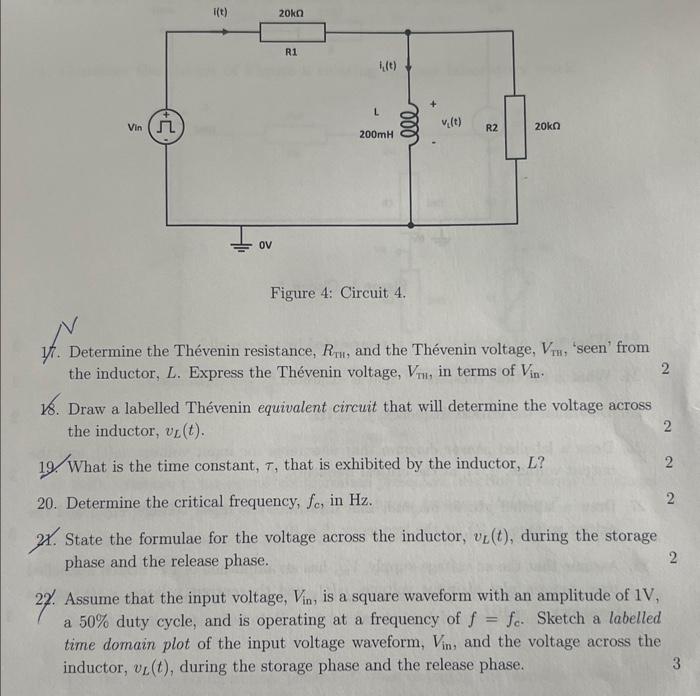 Solved Figure 4: Circuit 4. 1/7. Determine the Thévenin | Chegg.com