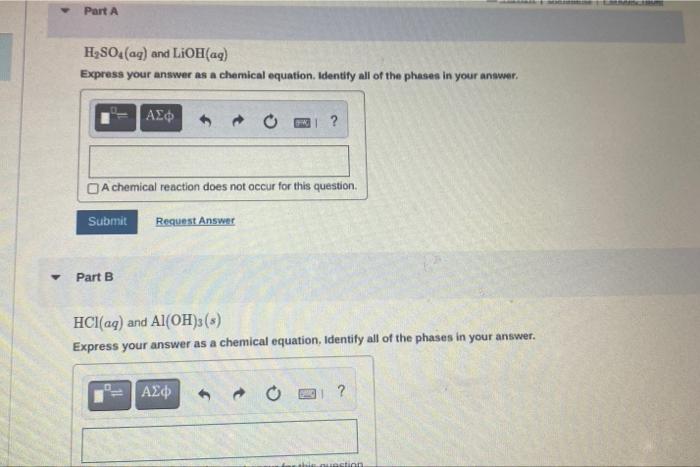 Solved H2SO4(aq) and LiOH(aq) Express your answer as a | Chegg.com
