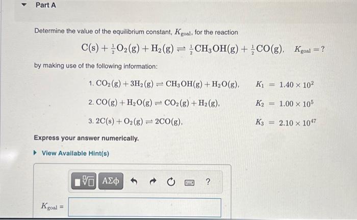 Solved It is possible to predict the equilibrium constant of | Chegg.com