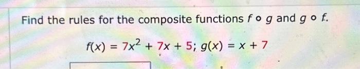 Solved Let f(x)=x3+3 and g(x)=x2−8. Find the rule for the | Chegg.com