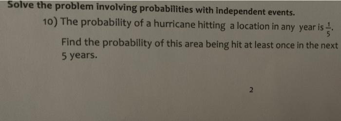 Solved Solve the problem involving probabilities with | Chegg.com
