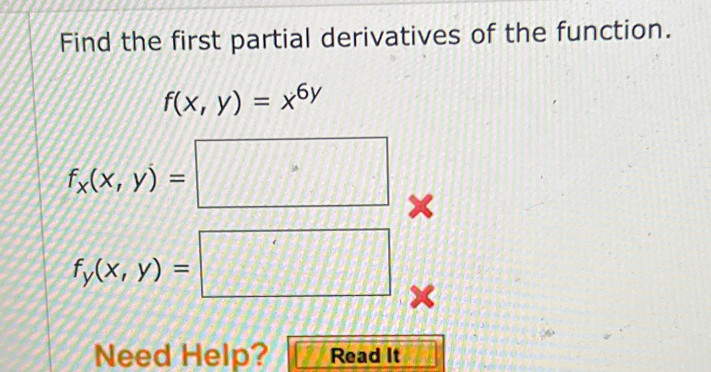 Solved Find the first partial derivatives of the | Chegg.com