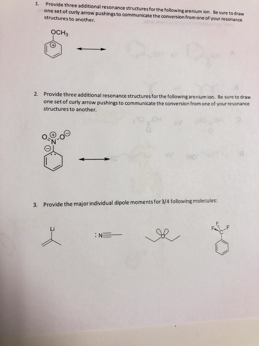 Solved 1. Provide three additional resonance structures for | Chegg.com