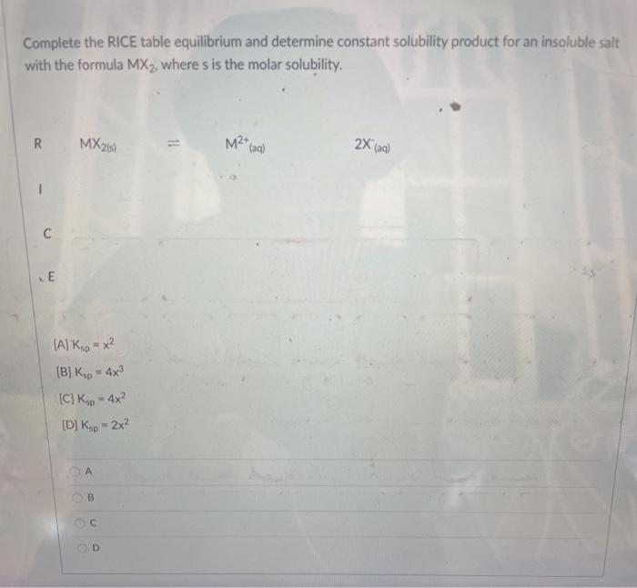 Solved Complete the RICE table equilibrium and determine | Chegg.com