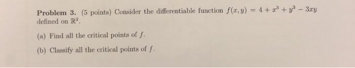 Solved Problem 3 5 Points Consider The Differentiable 4454