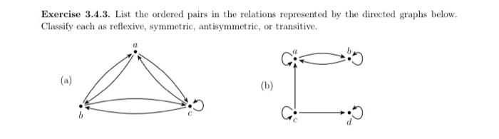 Solved Exercise 3.4.3. List the ordered pairs in the | Chegg.com