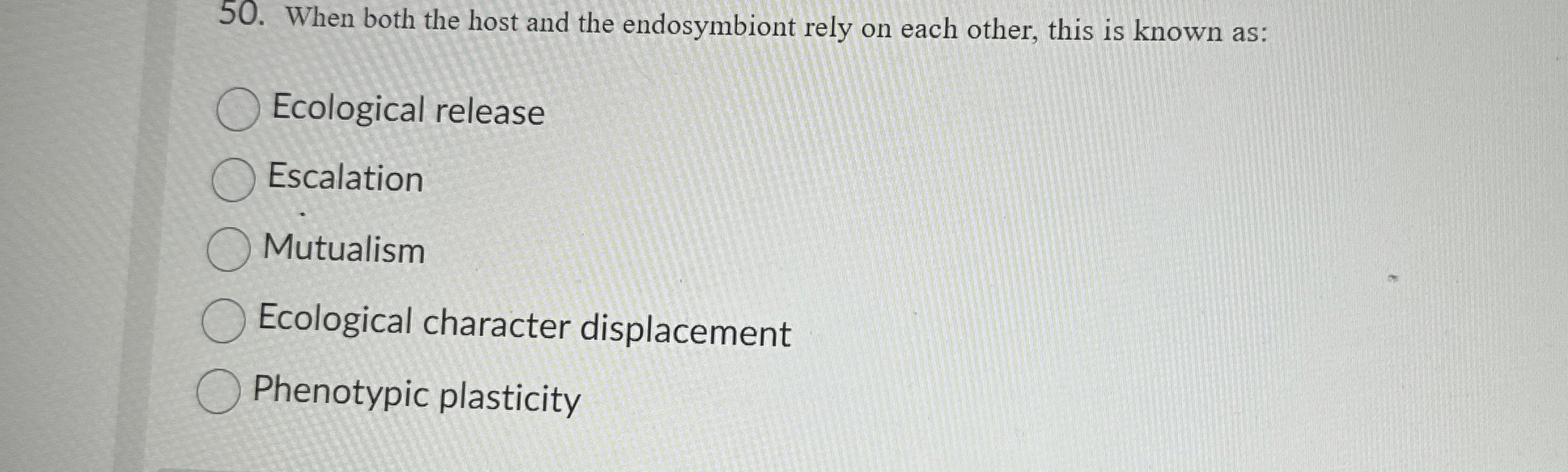 Solved When both the host and the endosymbiont rely on each | Chegg.com