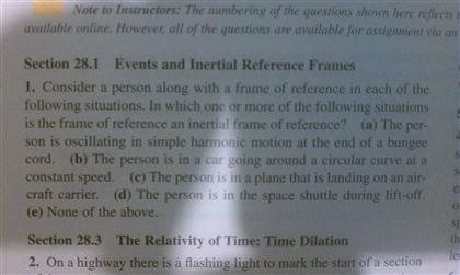 Solved Events and inertial Reference Frames Consider a | Chegg.com