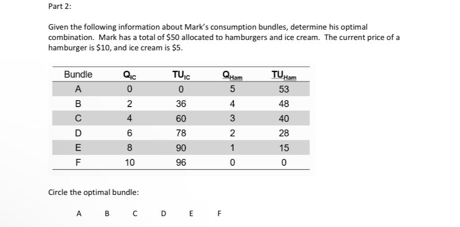 Solved Part 2:Given the following information about Mark's | Chegg.com