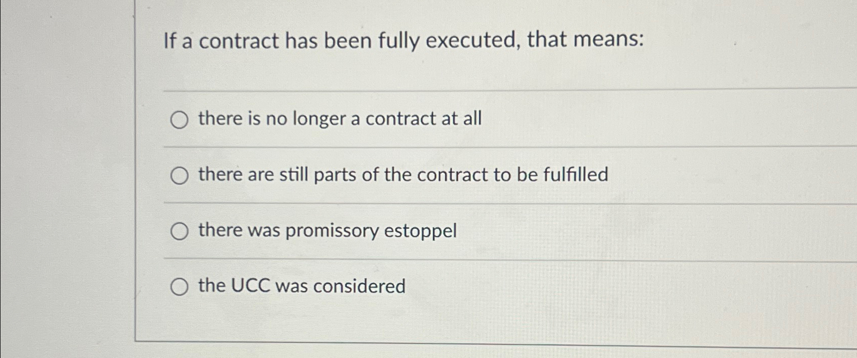 Solved If a contract has been fully executed, that | Chegg.com