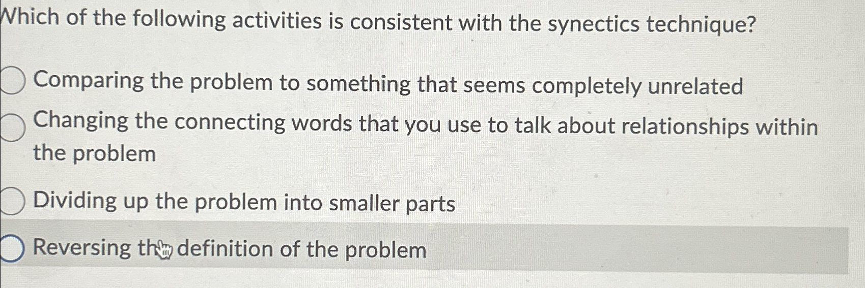 Solved Which of the following activities is consistent with | Chegg.com