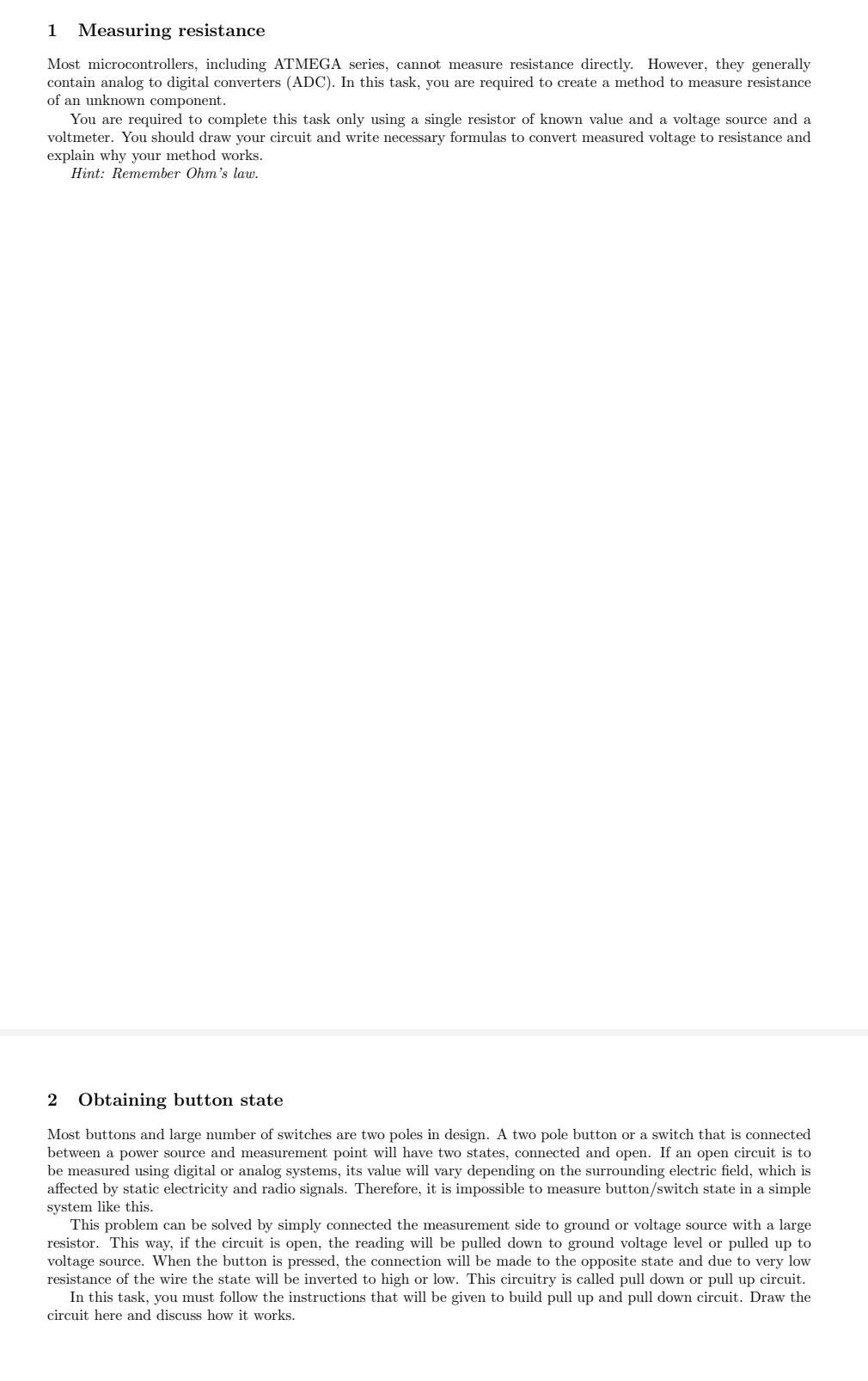 Solved 1 ﻿Measuring resistanceMost microcontrollers, | Chegg.com