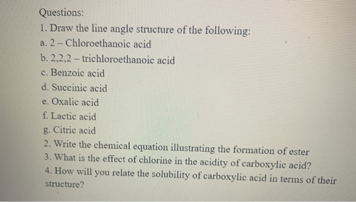 Solved Questions: 1. Draw the line angle structure of the | Chegg.com