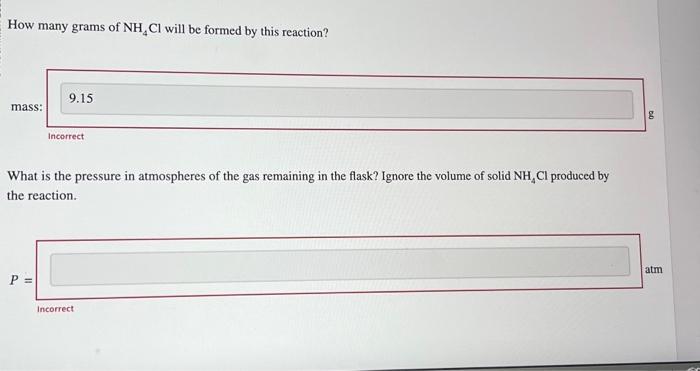 Solved NH3( g)+HCl(g)→NH4Cl(s) A 6.48 g sample of NH3 gas | Chegg.com