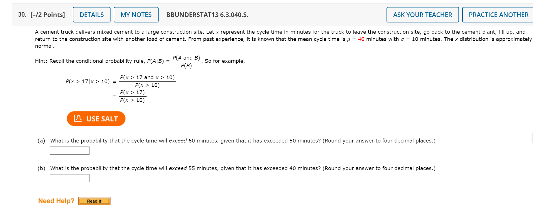 Solved Points]BBUNDERSTAT13 6.3.040.S. ﻿normal.Hint: Recall | Chegg.com