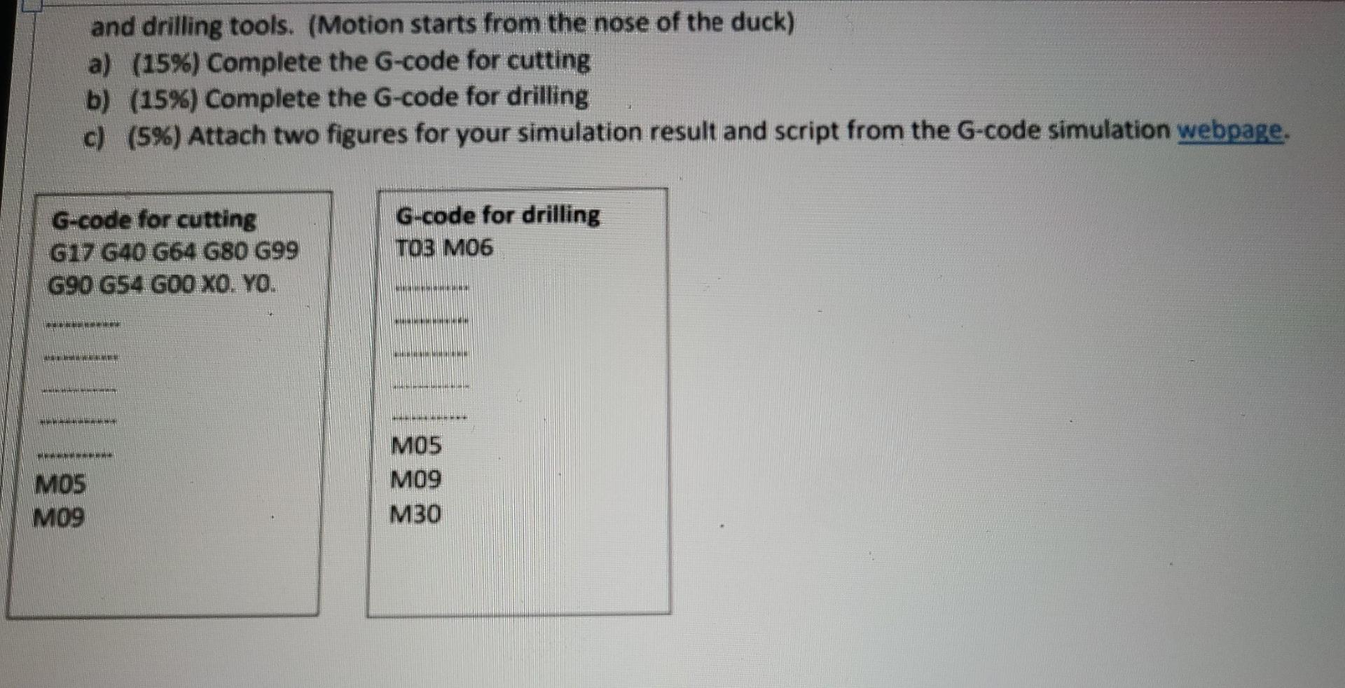Solved 11. (35%) Use G-code to perform the CNC milling, | Chegg.com