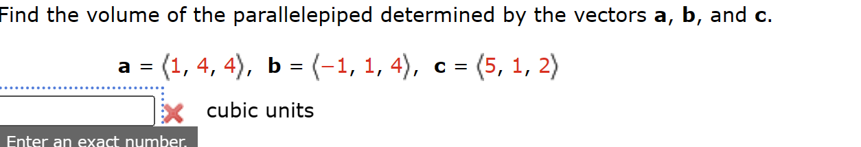 Solved Find the volume of the parallelepiped determined by | Chegg.com