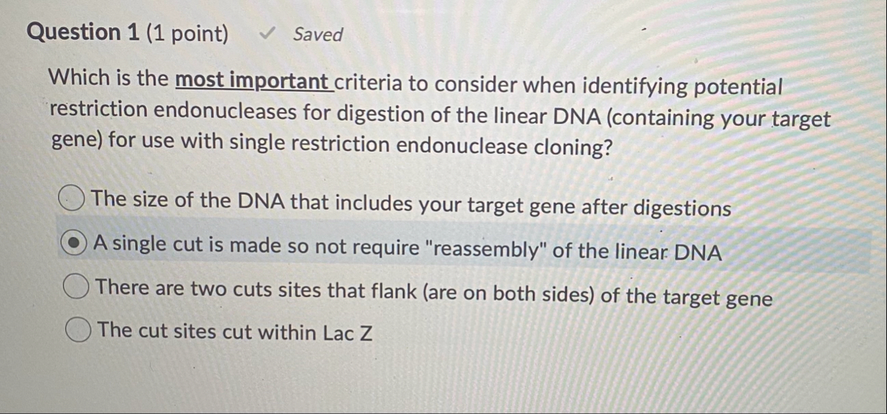 Solved Question 1 (1 ﻿point) ﻿SavedWhich is the most | Chegg.com
