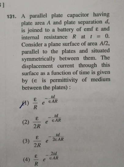 Solved A parallel plate capacitor having plate area A and | Chegg.com