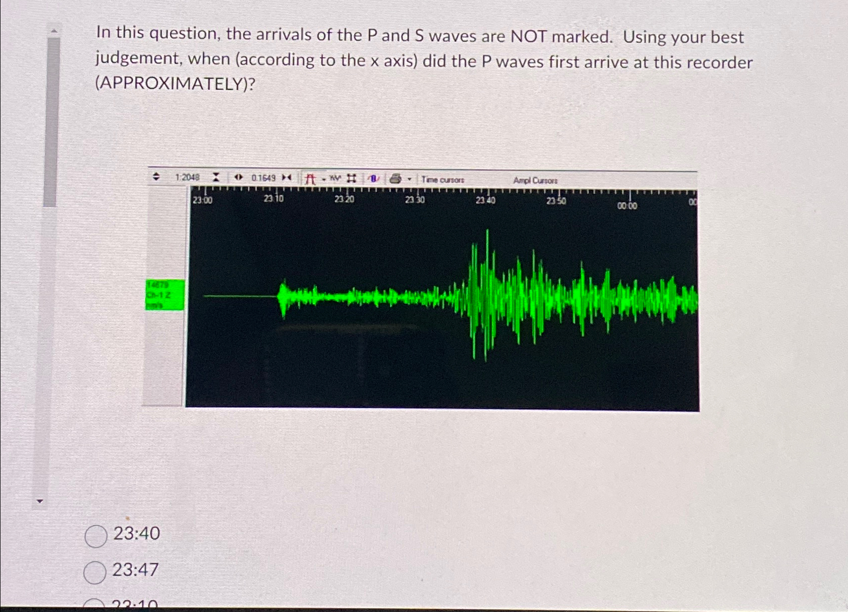 Solved In this question, the arrivals of the P ﻿and S ﻿waves | Chegg.com
