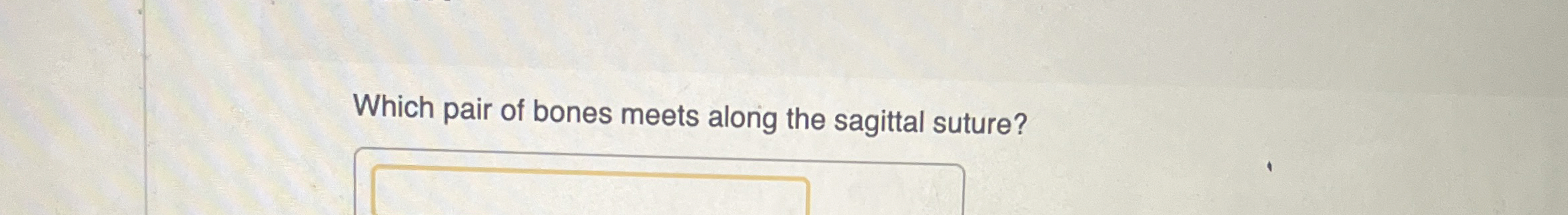 Solved Which pair of bones meets along the sagittal suture? | Chegg.com