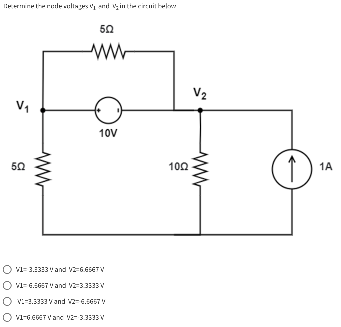 Solved Determine the node voltages V1 ﻿and V2 ﻿in the | Chegg.com